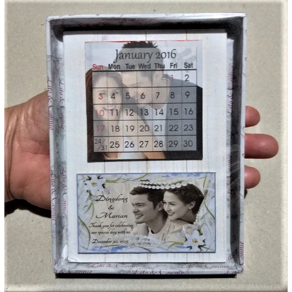 Personalized Desk Calendar With Box Year Round Wedding Souvenir ...