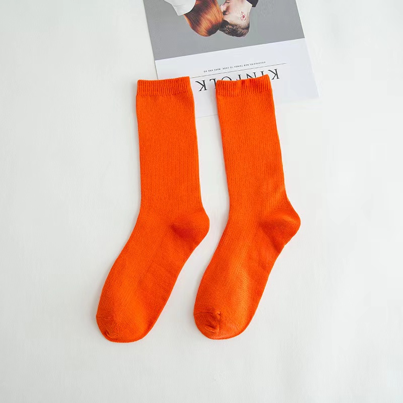 Casual womens sock solid color cotton socks for women ladies candy ...