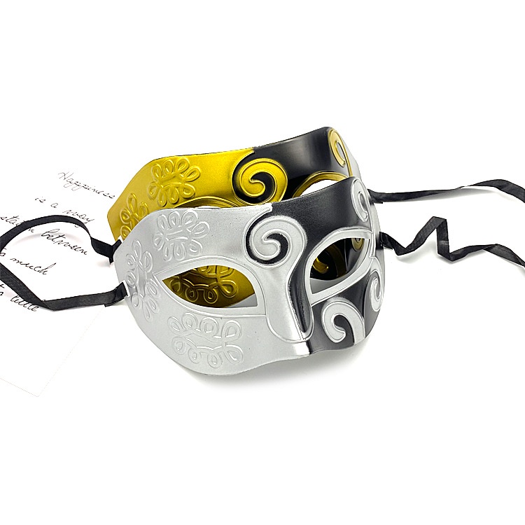 Masquerade Party Jazz Mask Halloween Silver Half Face Adult Flat Head ...