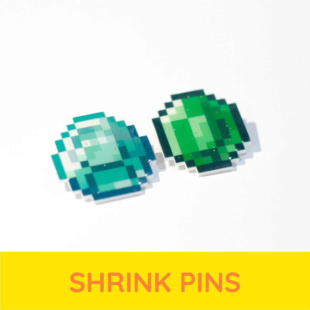 Minecraft Diamond / Emerald Holographic / Holo Shrink Pin | Shopee ...