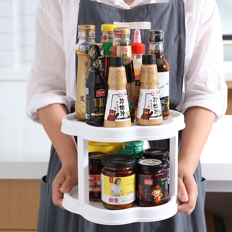 360 Rotation Non-Skid Spice Rack Pantry Cabinet Turntable with Wide ...