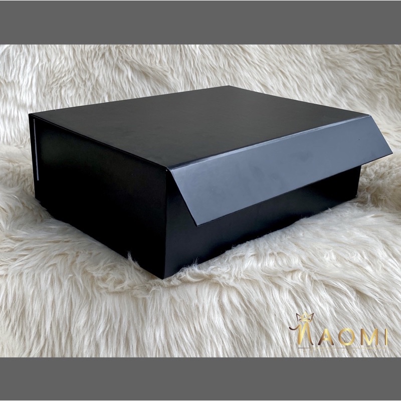 Premium Magnetic Gift Box Medium Plain Black Quality Smooth Sturdy ...