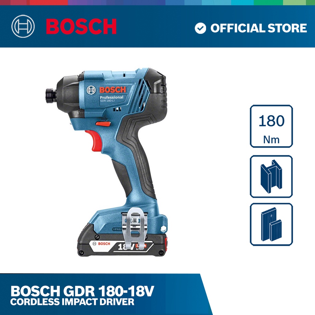 Bosch GDR 180-18V Professional Cordless Impact Driver - Power Tool ...
