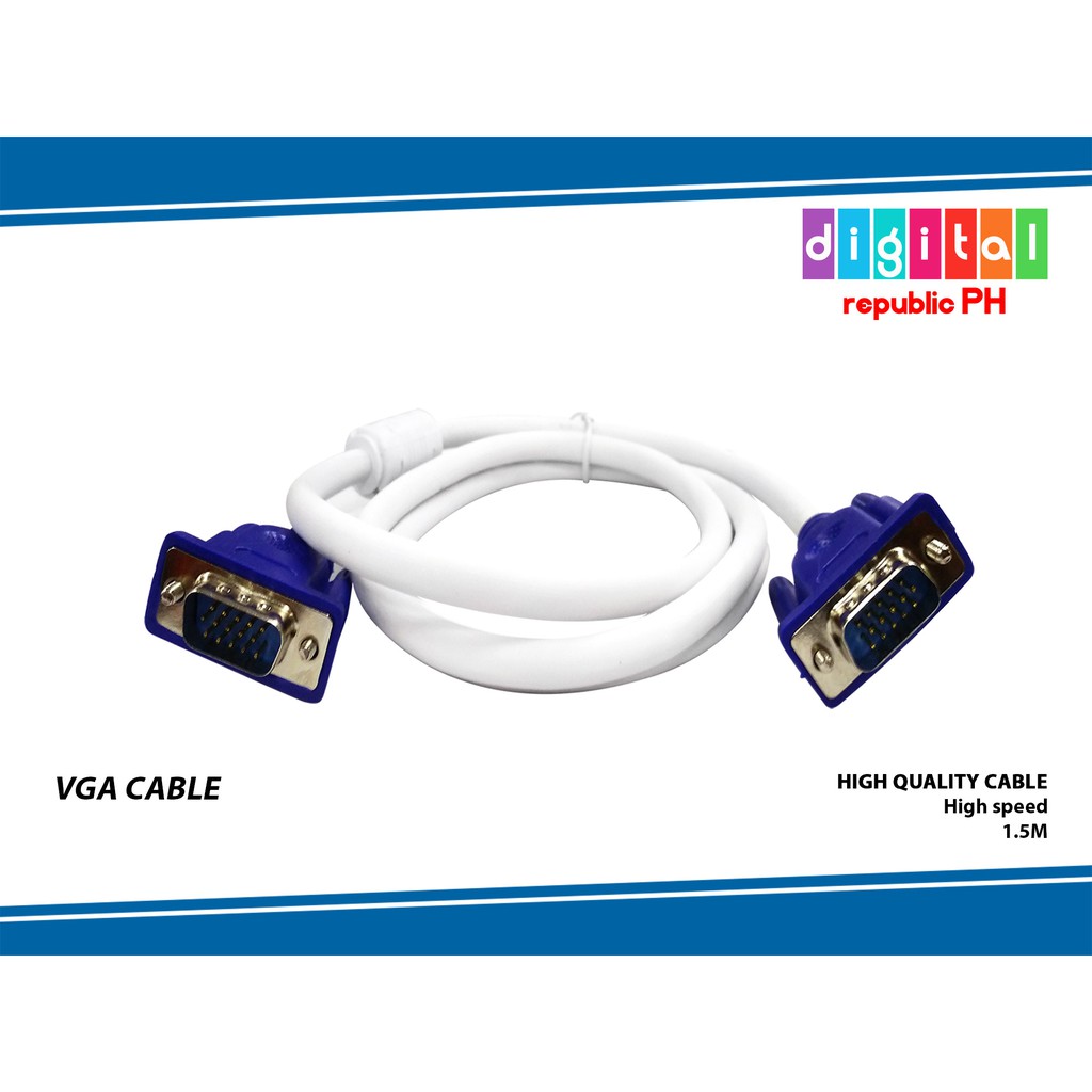 Heavy Duty VGA Cable 1.5M 1.5 meters 15pins (Male to Male) | Shopee ...