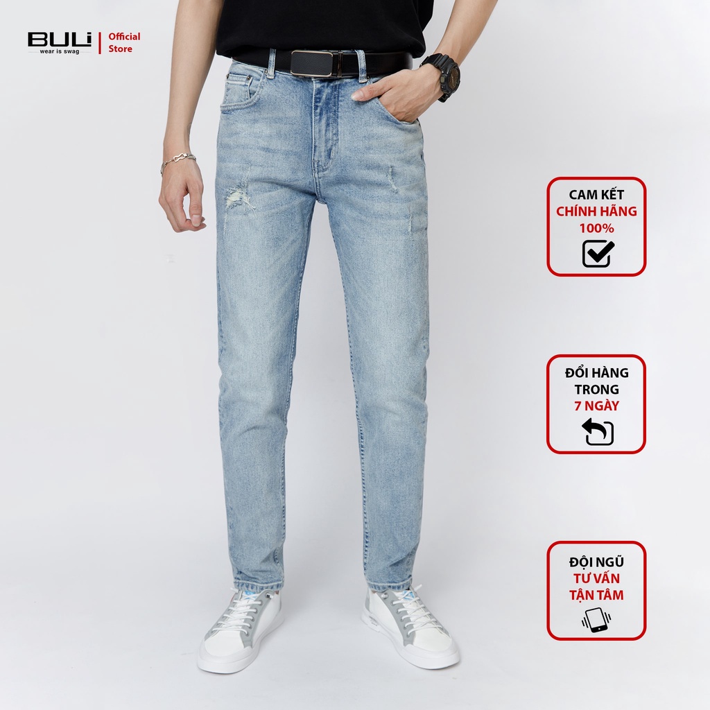 Men's jeans - BULI ripped men's jeans with high quality non-fading ...
