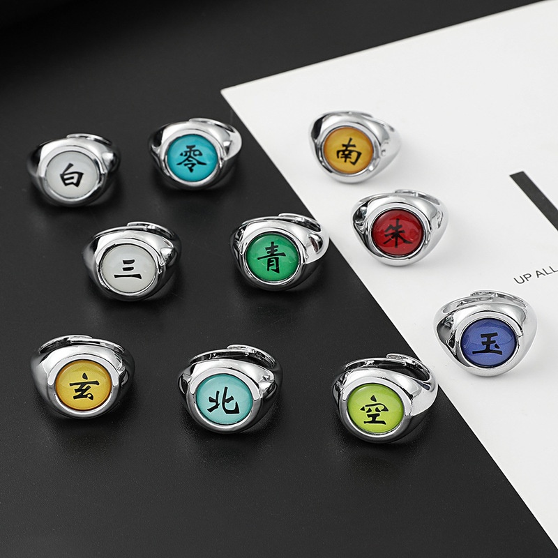 Anime Naruto Ring Akatsuki Uchiha Itachi Deidara Obito Stainless Steel ...