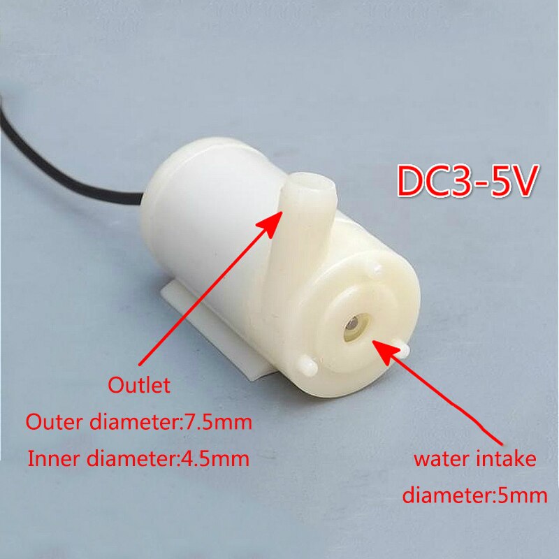 DC 5V Low Noise Brush Motor Circulating Pump 120L/H Mini Submersible ...