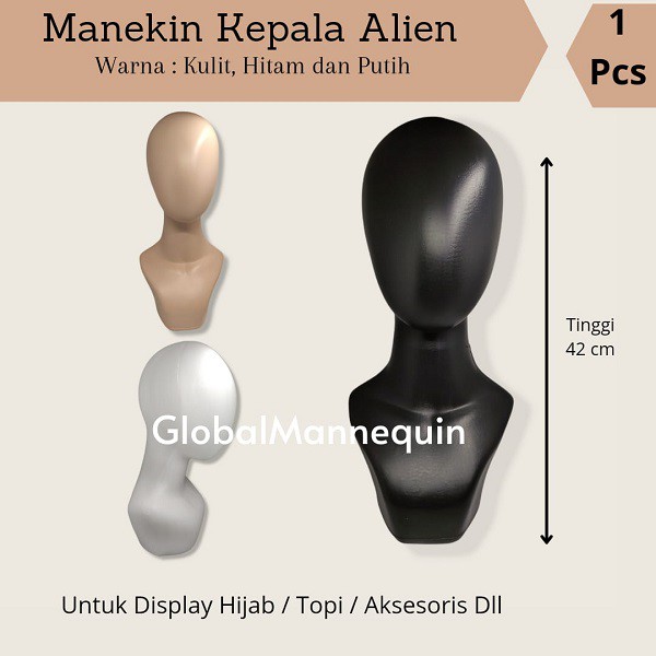 Alien Head Mannequin | Plain Head Mannequin (Hijab Statue) | Shopee ...