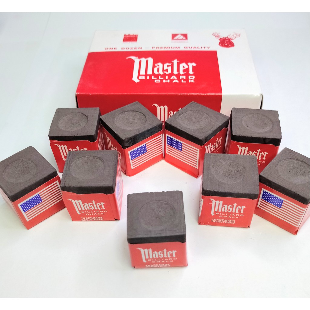 Billiard Master Chalk ash gray 12pcs. (Tisa ng tako ng bilyaran ...