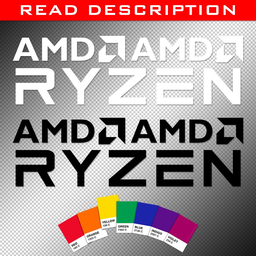 Stickers | (3X) AMD RYZEN Combo PC Badge | Weather Proof Decal | 3 & 6 ...