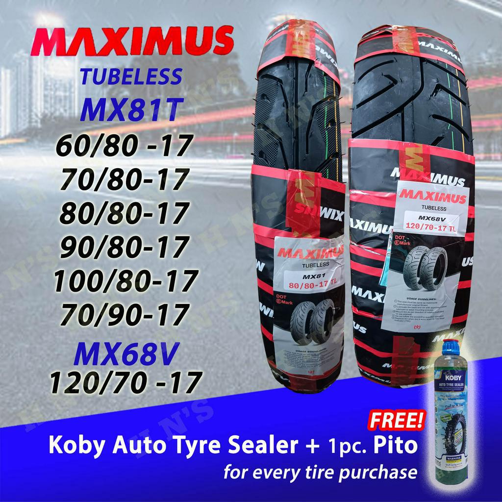 MAXIMUS Tubeless Tires R17 ( 60/80-17 , 70/80-17 , 80/80-17 , 90/80-17 ...
