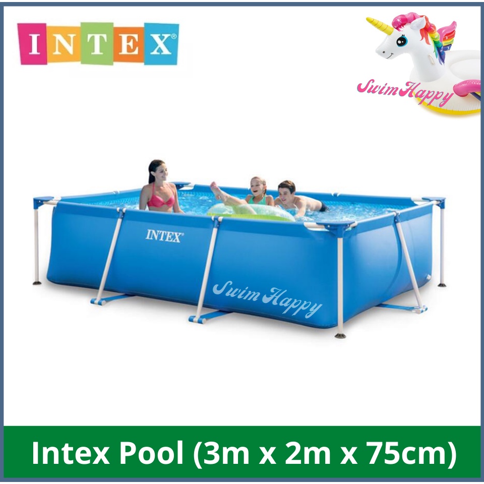 Intex Rectangular Frame Pool (Size: 3m x 2m x 75cm) Intex 3m | Shopee ...