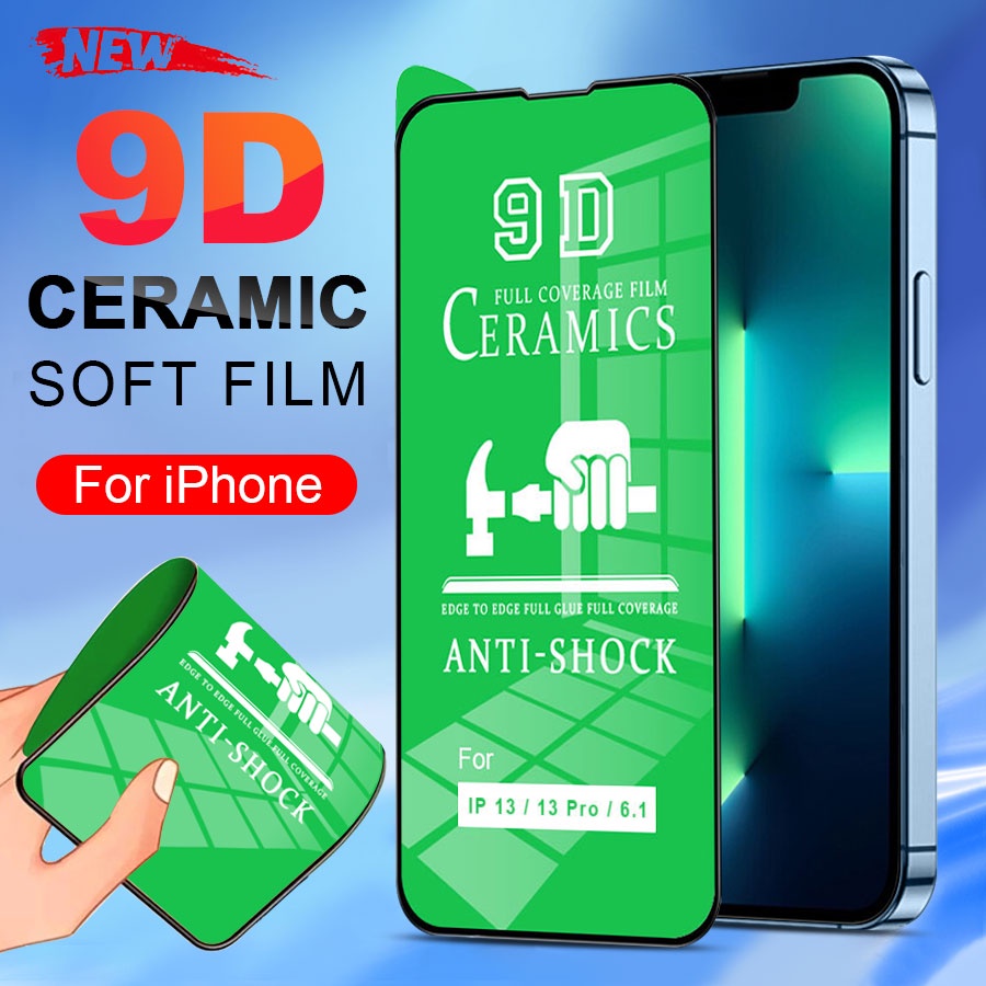 For iPhone 13 12 11 14 15 Pro Max mini X XS XR 6 6S 7 8 Plus 9D Ceramic ...