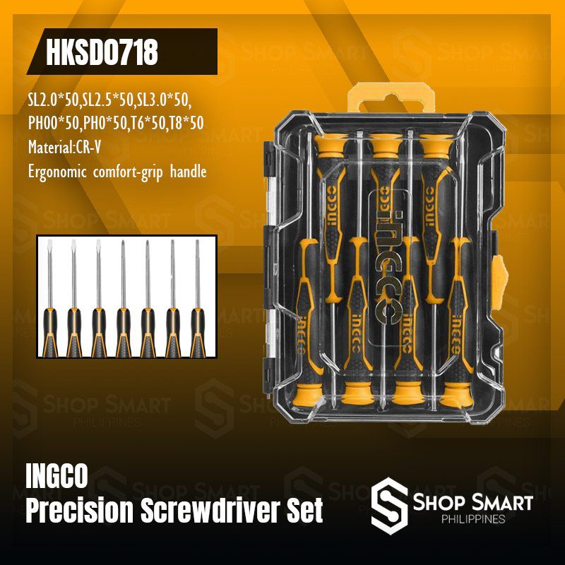 INGCO 7pcs Precision Screwdriver Set (HKSD0718) | Shopee Philippines