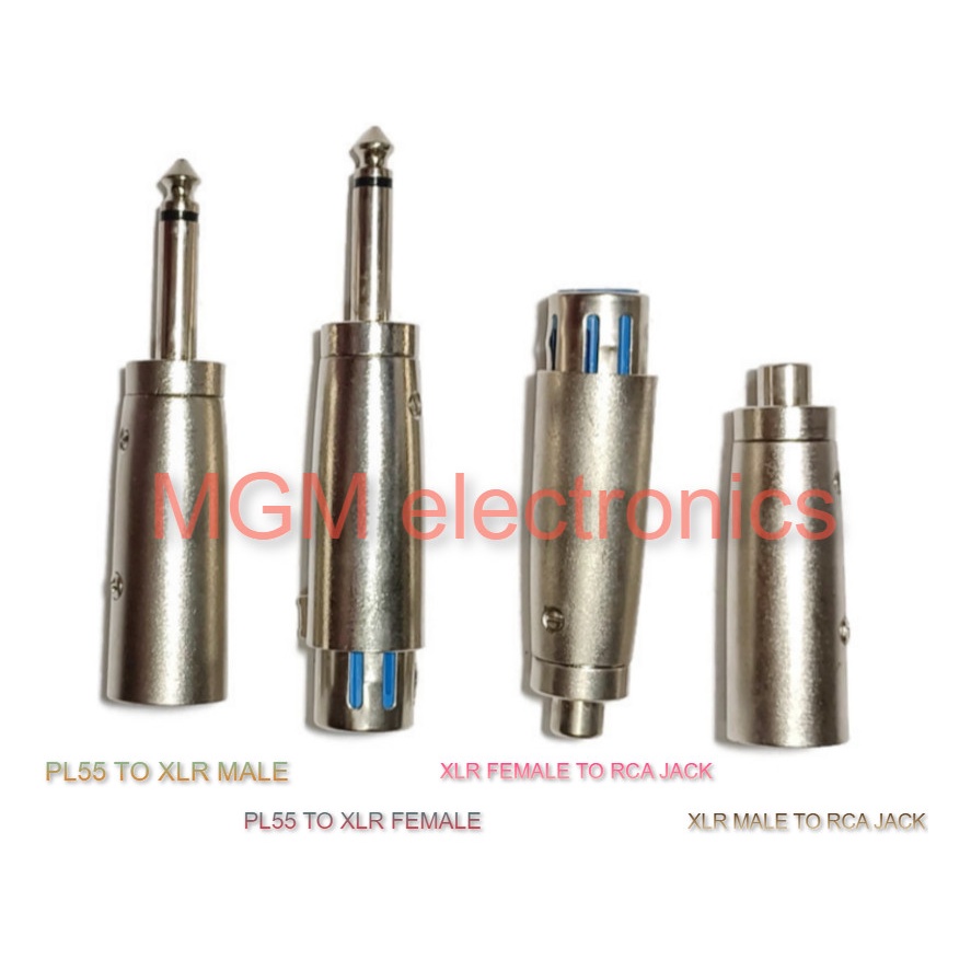XLR Male/Female to PL55 Male Plug / RCA Female Adaptor Converter Audio ...