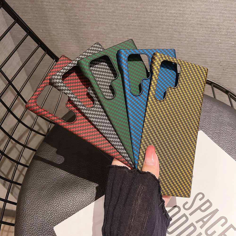 Slim Frameless Carbon Fiber Texture Phone Case For Samsung Galaxy S23 S22 S21 Note 20 Ultra 10 ...