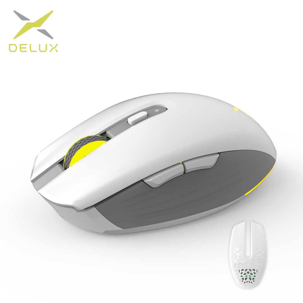 Delux M820Dc Wireless + Wired RGB Gaming Mouse Rechargeable Mice Pmw ...