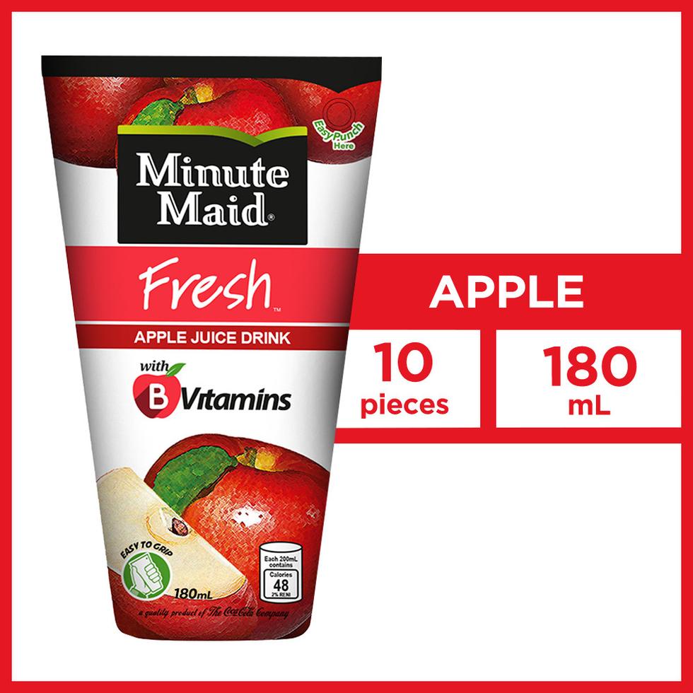 Minute Maid Fresh Juice Drink Apple Flavor With B Vitamins 180ml X 10s | Shopee Philippines