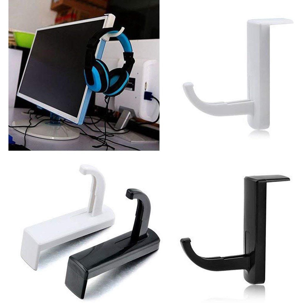 2 Pieces Black Headphone Headset Hanger Monitor Stand Holder Headset ...