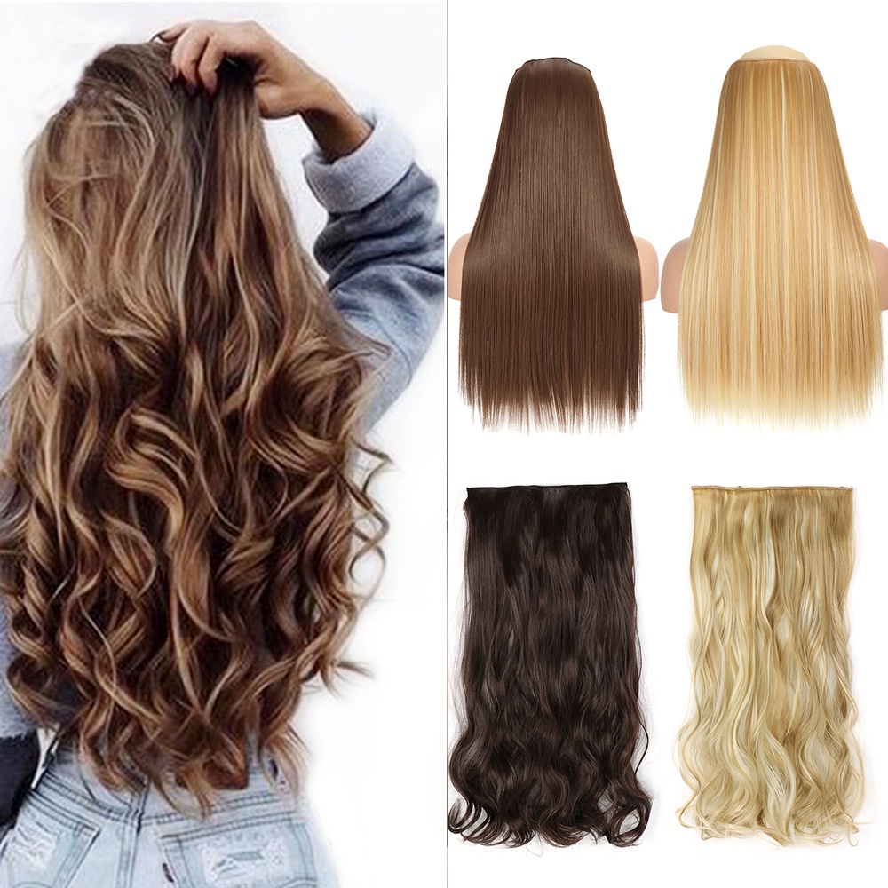 Long Straight Hairstyles Synthetic 5 Clip In Hair Extension 24Inch Heat ...