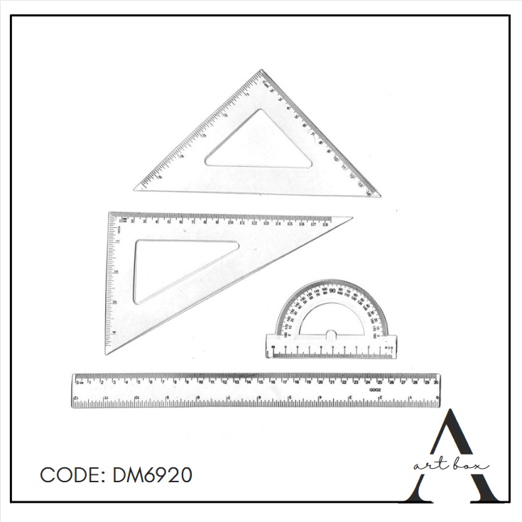 DM6920 Triangle and Protractor Ruler Set 4pcs | Shopee Philippines