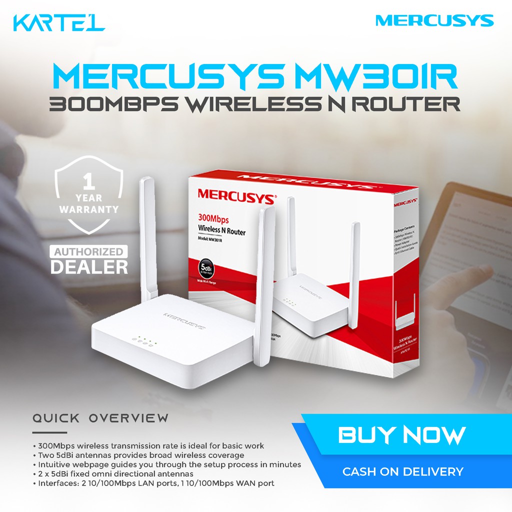Mercusys MW301R 300Mbps Wireless N Router Two 5dBi Antennas | WiFi ...
