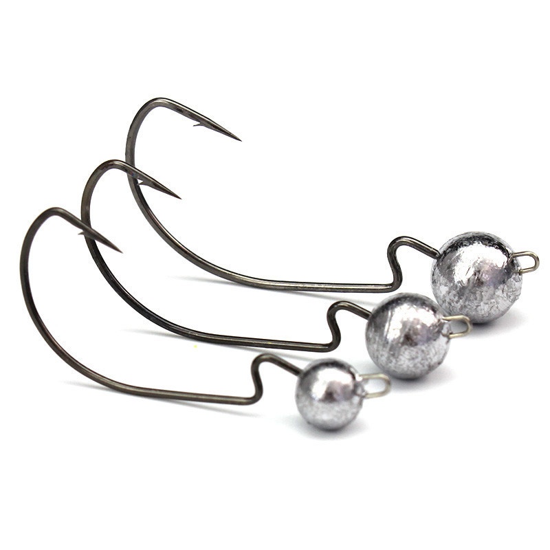 4pcs Wide Gap Crank Lead Sharp Hooks 5g/7g/10g Jig Lead Head Hooks ...