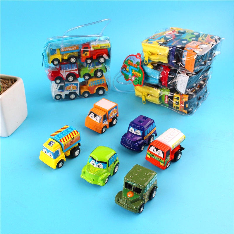 Pull Back Car, 6 Pcs Assorted Mini Truck Toy and Race Car Toy Kit Set ...
