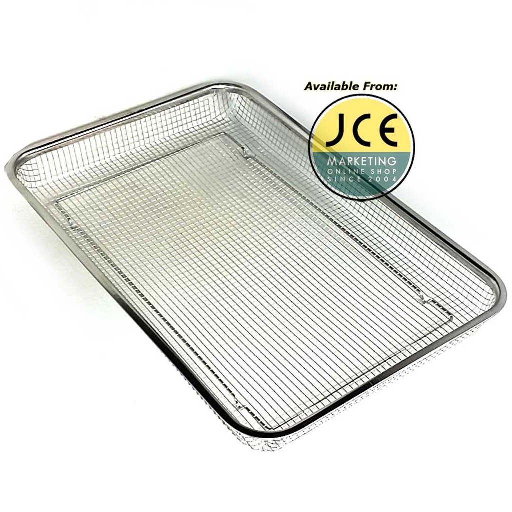 Rectangular Stainless Mesh Serving Rack Colander-Strainer16 inches long ...