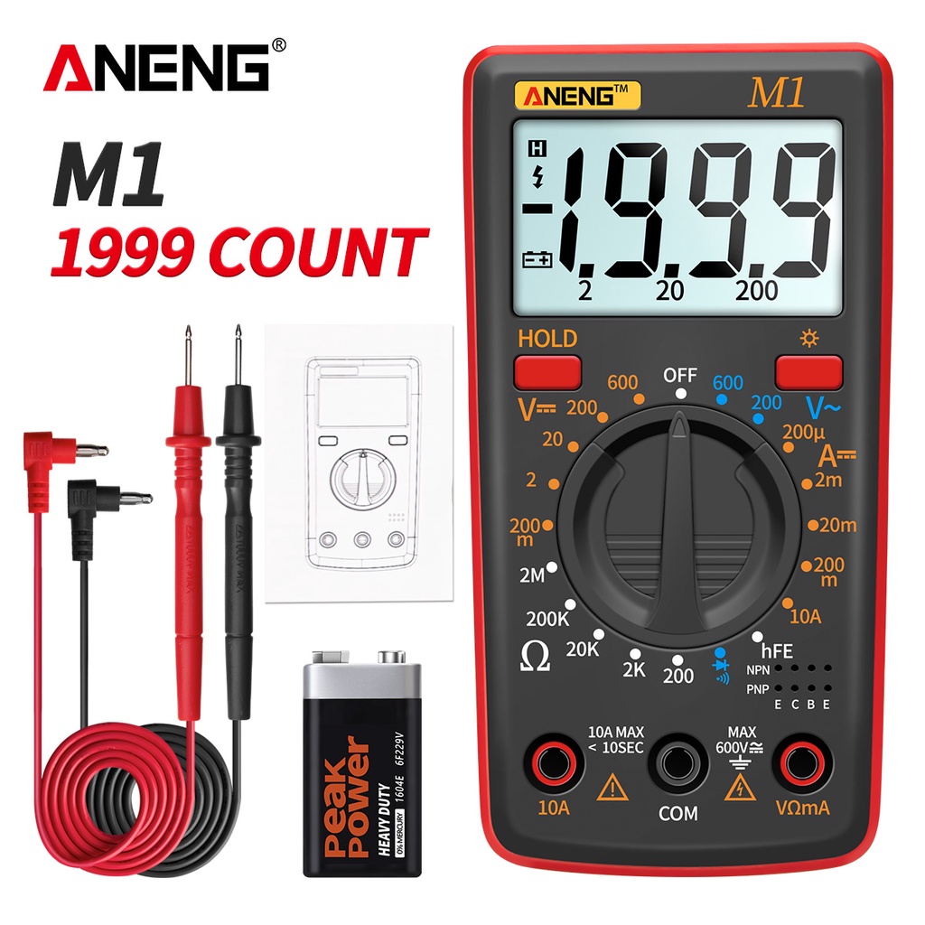 Aneng M1 Digital Multimeter Voltage/Current Tester Screen Bright ...