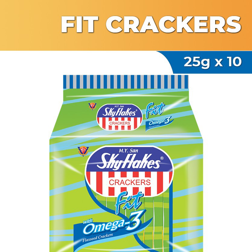 Skyflakes Fit Crackers Omega-3 with Flax seeds 25gx10 | Shopee Philippines