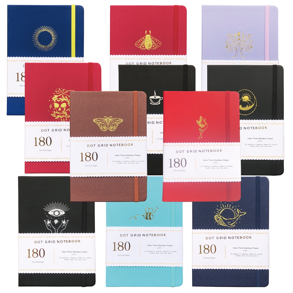 BUKE Dotted Notebook Bullet BUJO Journal 180Gsm Bamboo Paper | Shopee ...