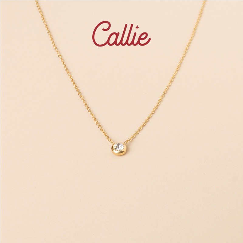 Callie Stainless Steel Minimalist Solitaire Necklace | Shopee Philippines