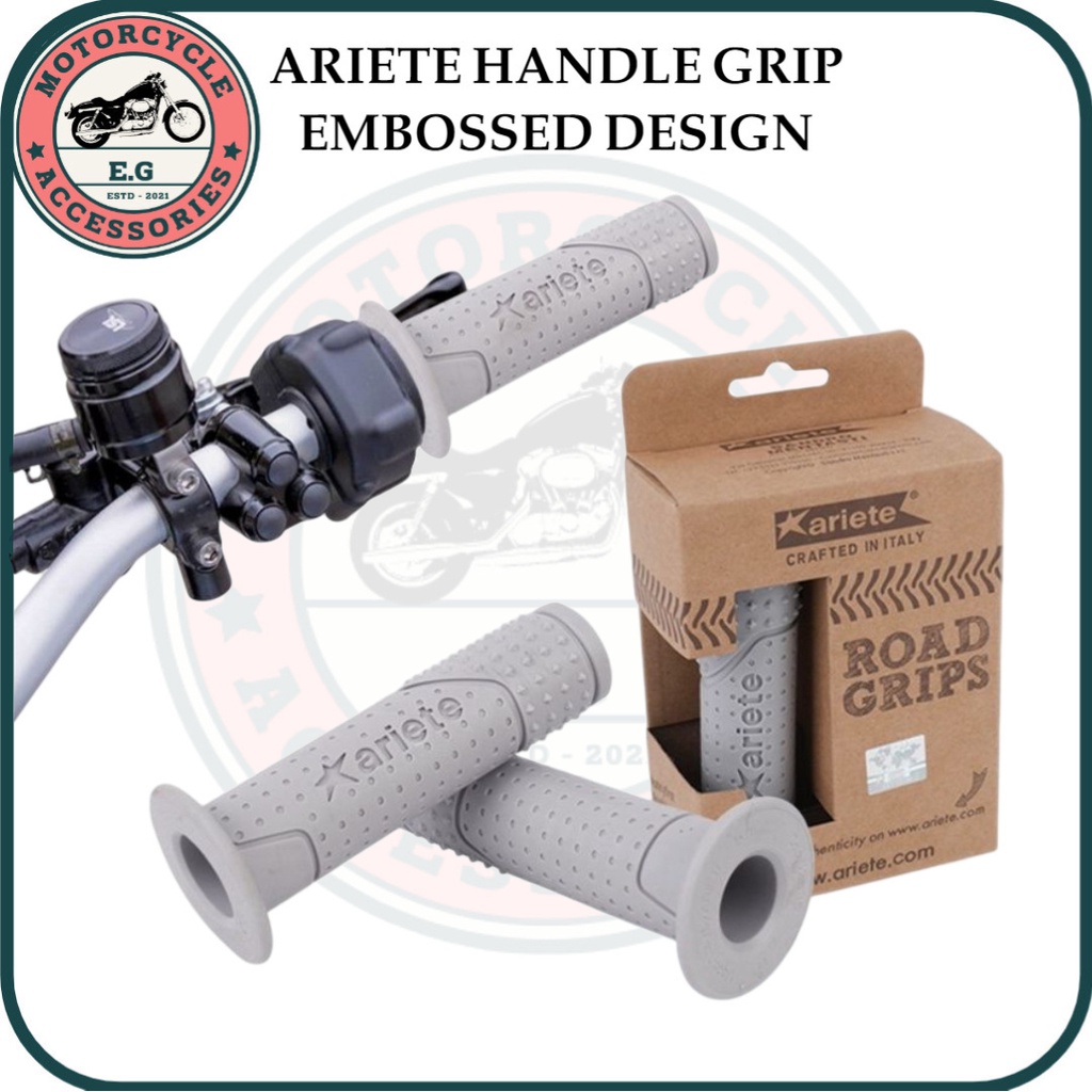 E.G Motorcycle Ariete Handle Grip Rubber Embossed Design Universal ...