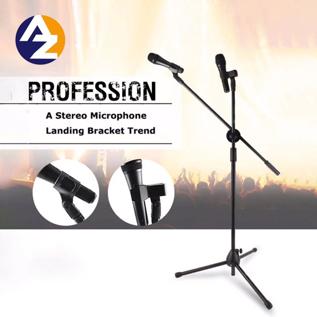 Microphone Stand, High Quality Heavy Duty Adjustable Collapsible Tripod ...