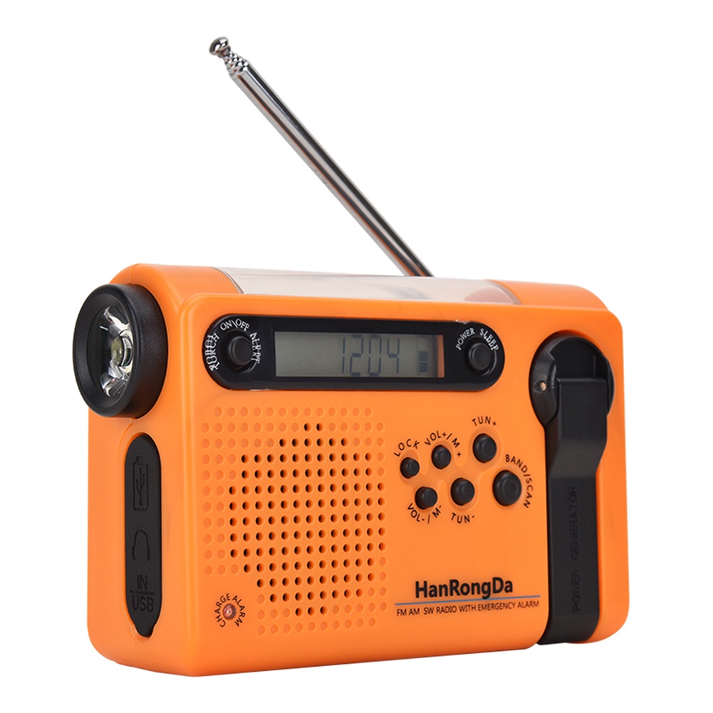 AMultifunctional Hand Radio Solar Crank Dynamo Powered AM/FM/SW Weather ...