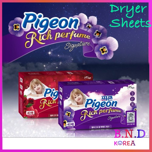 Pigeon Rich Perfume Signature Fabric Softener 40 SHEETS DRYER SHEET ...