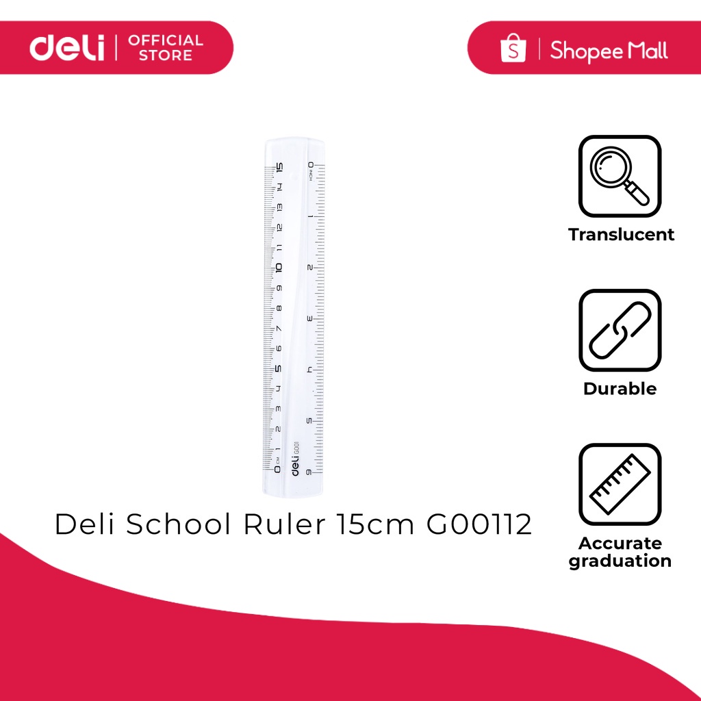 Deli School Ruler 15cm (1 pc) G00112 [7525G00112] | Shopee Philippines