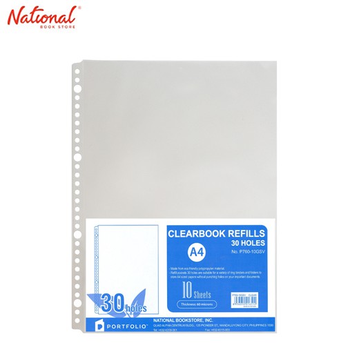 PORTFOLIO Clearbook Refill P760-10GSV A4 10 Sheets 30 Holes | Shopee ...