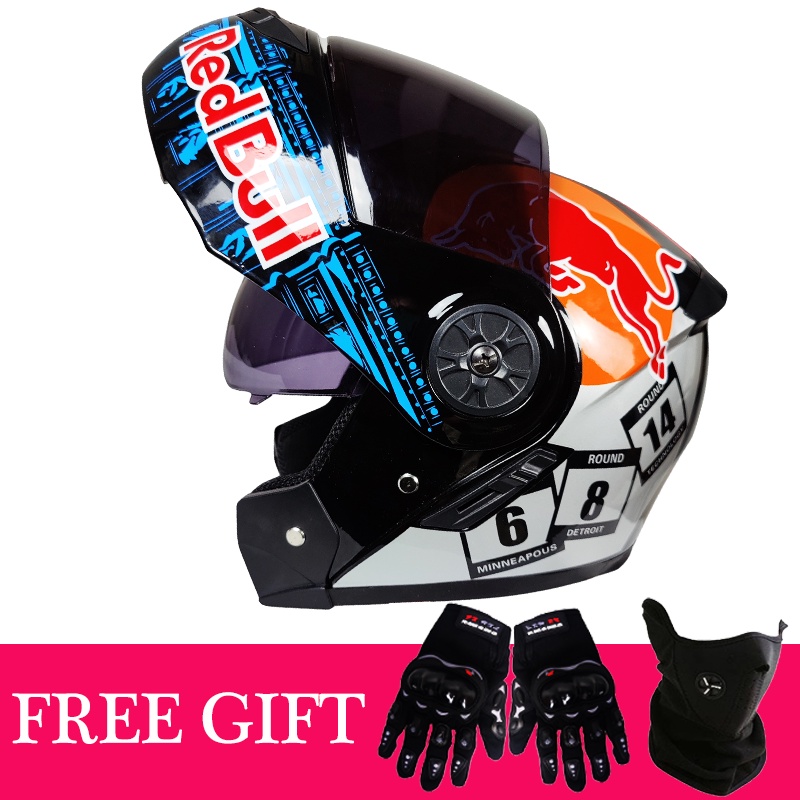 Two Gifts ICC Standard Motorcycle Modular Helmet Dual Lens Flip Up ...