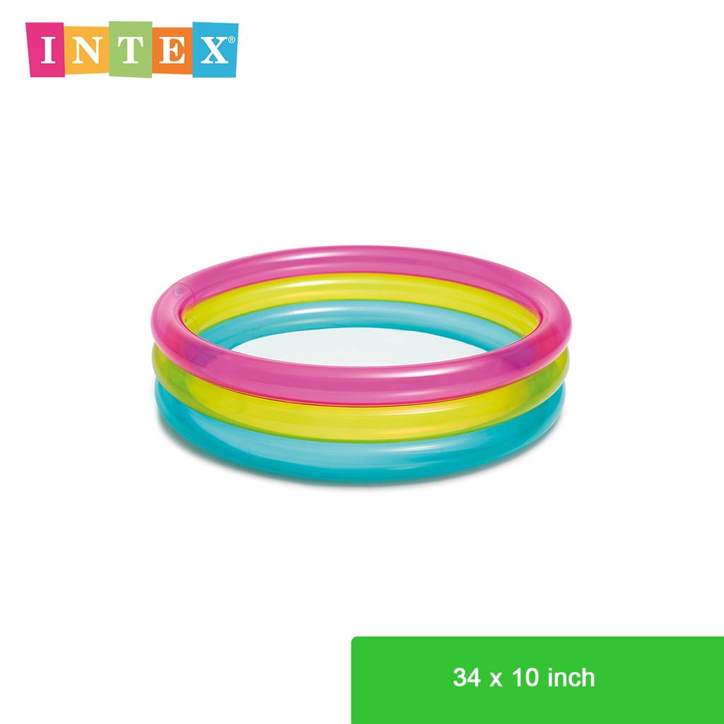 INTEX® 57104 Rainbow Baby Pool, Ages 1-3 (34 x 10 in) | Shopee Philippines