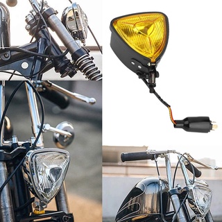 TRIANGLE HEADLIGHT / HEAD LAMP BODY WITH AMBER GLASS LENS (HIGH/LOW ...
