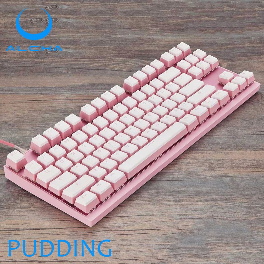 Alcha KEYCAPS PUDDING/PUDDING BACKLIT MECHANICAL KEYBOARD WHITE-PINK ...