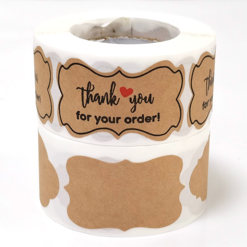 250Pcs/Roll Kraft Paper Thank You for Your Order Stickers Roll 5x3cm ... 250Pcs/Roll Kraft Paper Thank You for Your Order Stickers Roll 5x3cm ...