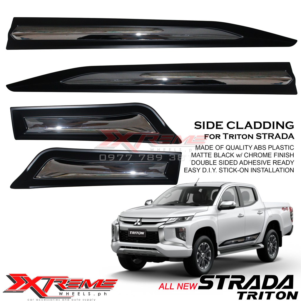 Mitsubishi STRADA 2015 to 2023 Side cladding / Door moulding 2 tone ...