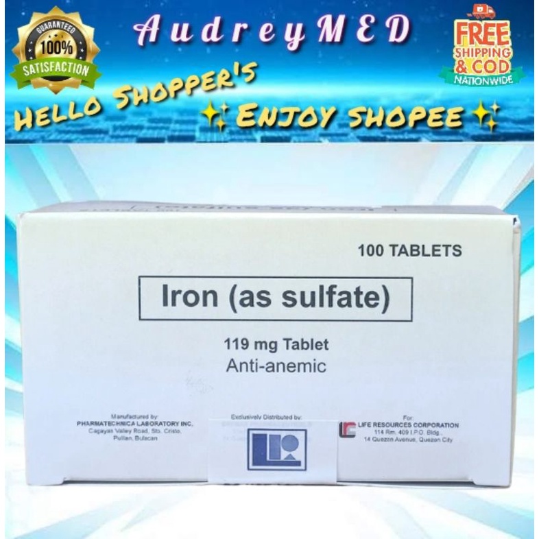 IRON 100 Tablets (as Sulfate) | Shopee Philippines