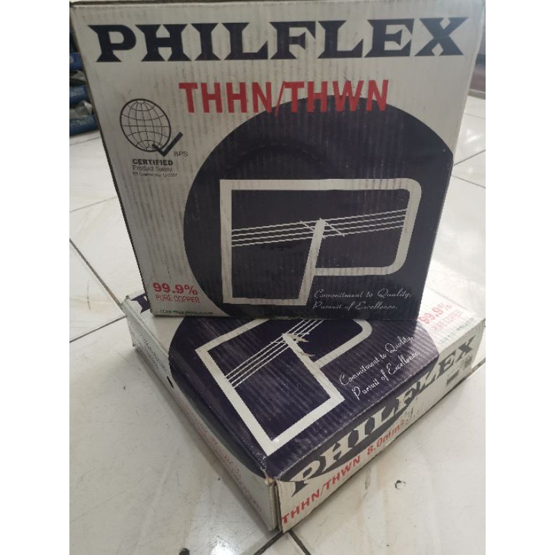 Philflex brand THHN standard copper wire,150meter/box. 14/7 2.0mm, 12/7 ...