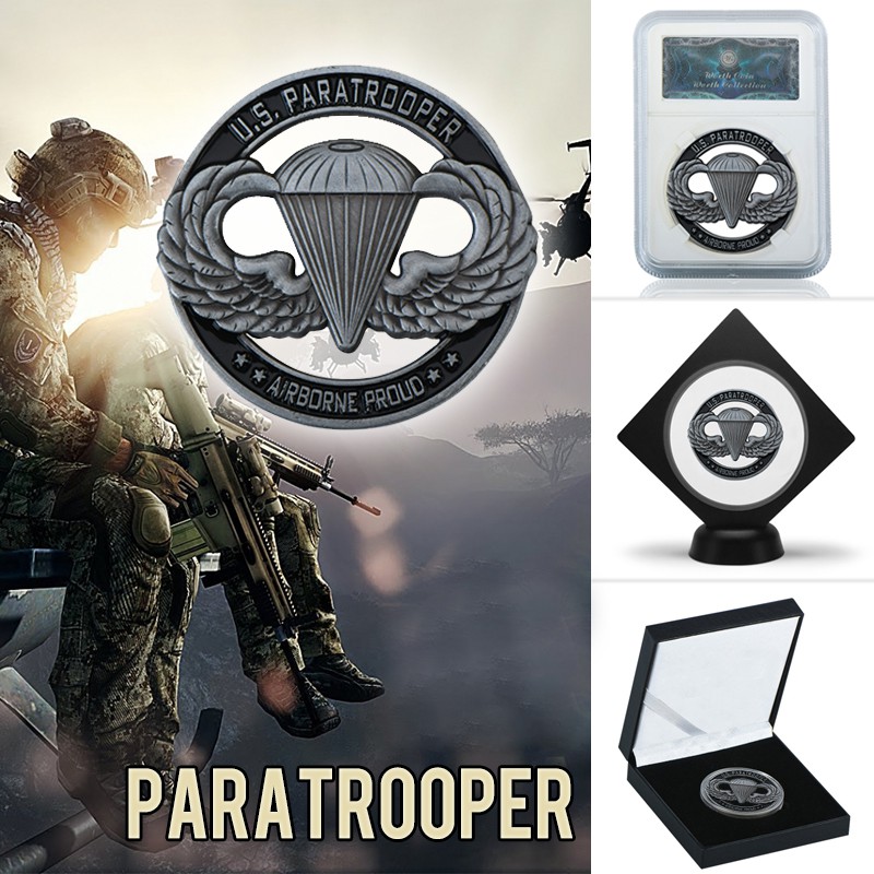 WR USA Army Metal Commemorative Coin US Paratrooper Challenge Copy ...