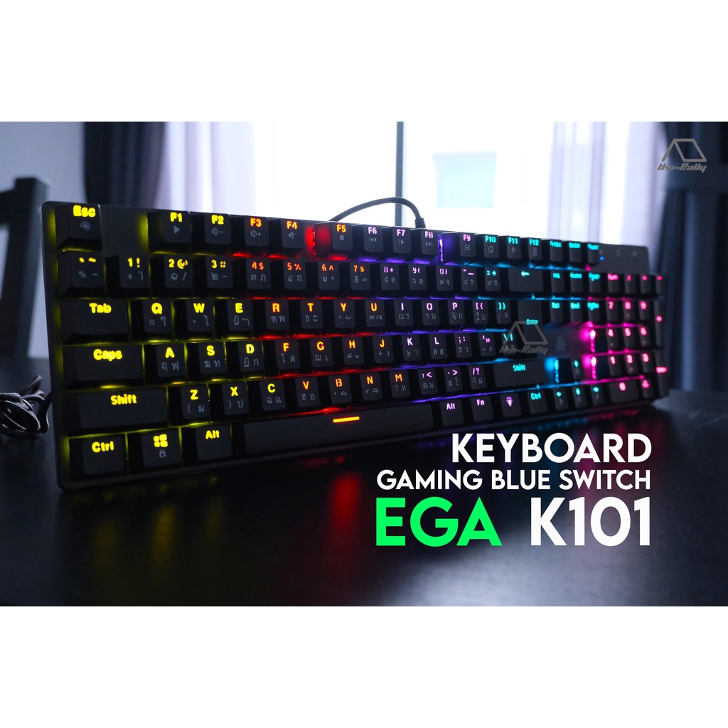 Keyboard, blue switch, genuine switch, Thai key, EGA K101, light mode ...