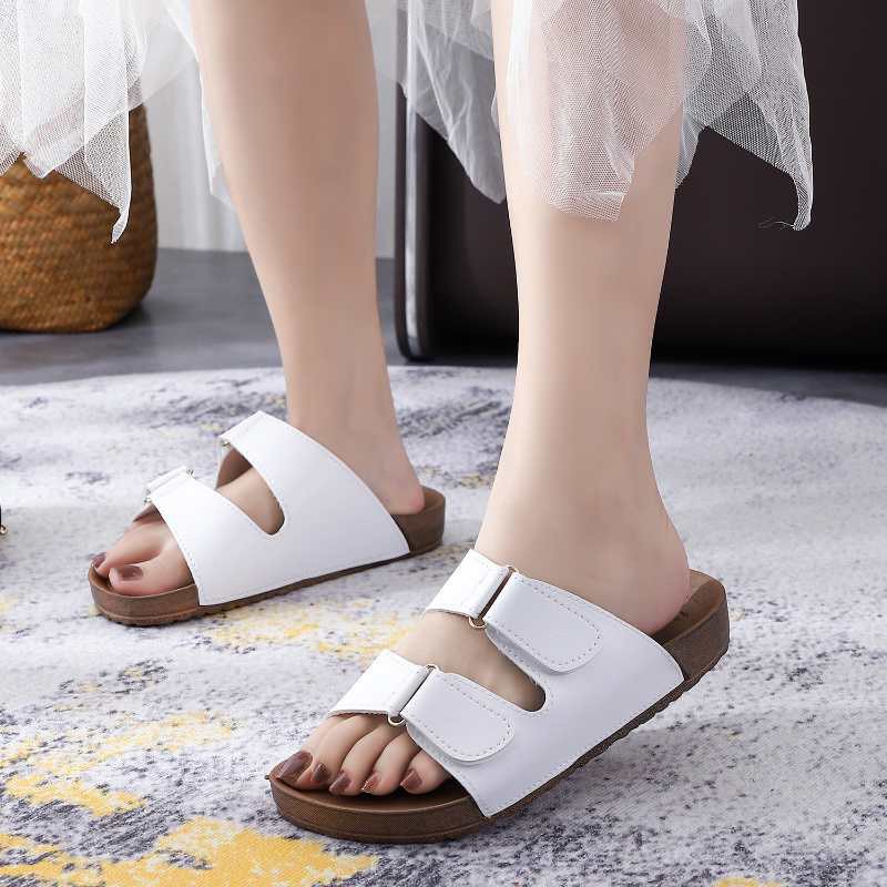 Leather Strap Hook&Loop Sandals For Men and women Couple shoes ...